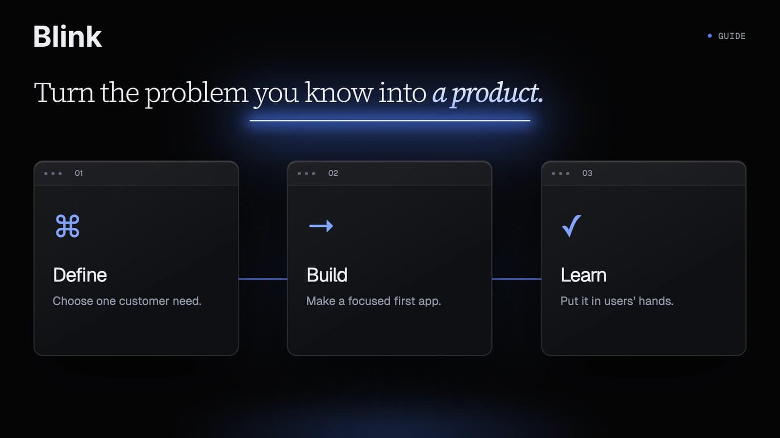 Turn the problem you know into a product. Vibe coding for founders. Conceptual illustration.