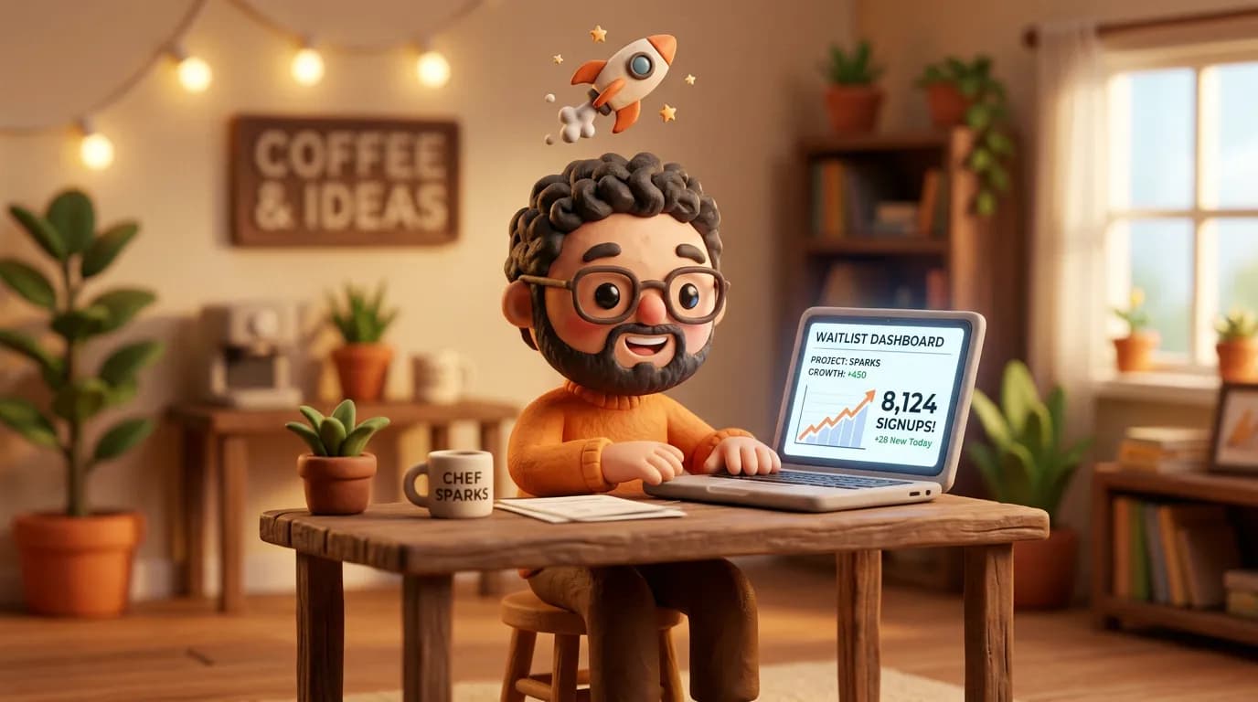 Building a viral waitlist landing page with AI — watching the signup count grow
