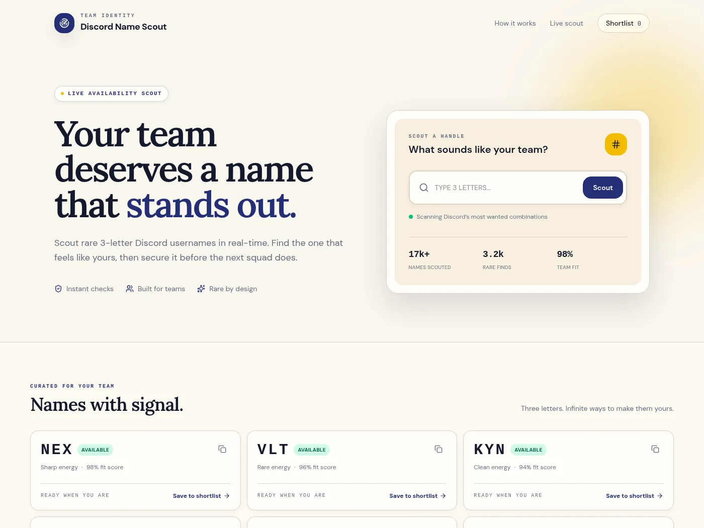 Discord Name Scout