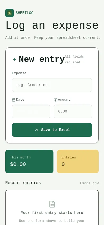 Expense Sheet Logger