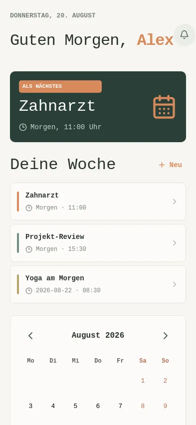 Terminus Calendar App