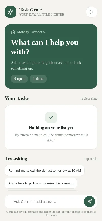 Android Task Genie