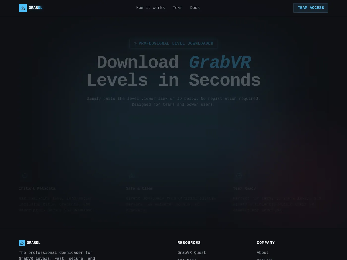 GrabVR Level Downloader