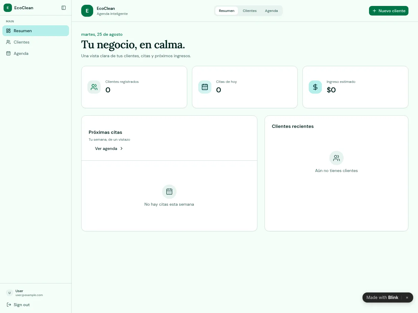 EcoClean Agenda Web