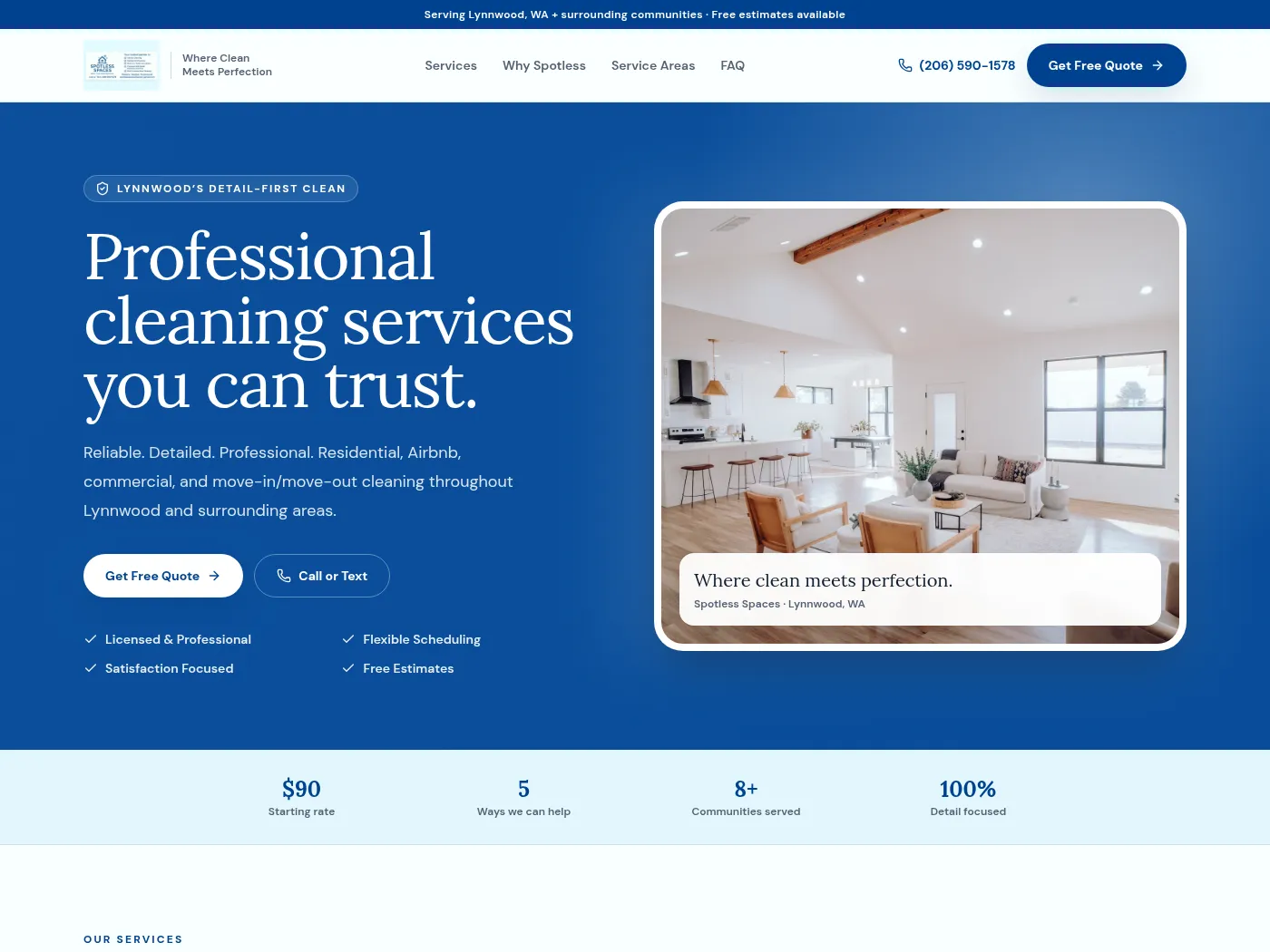 Spotless Spaces Site