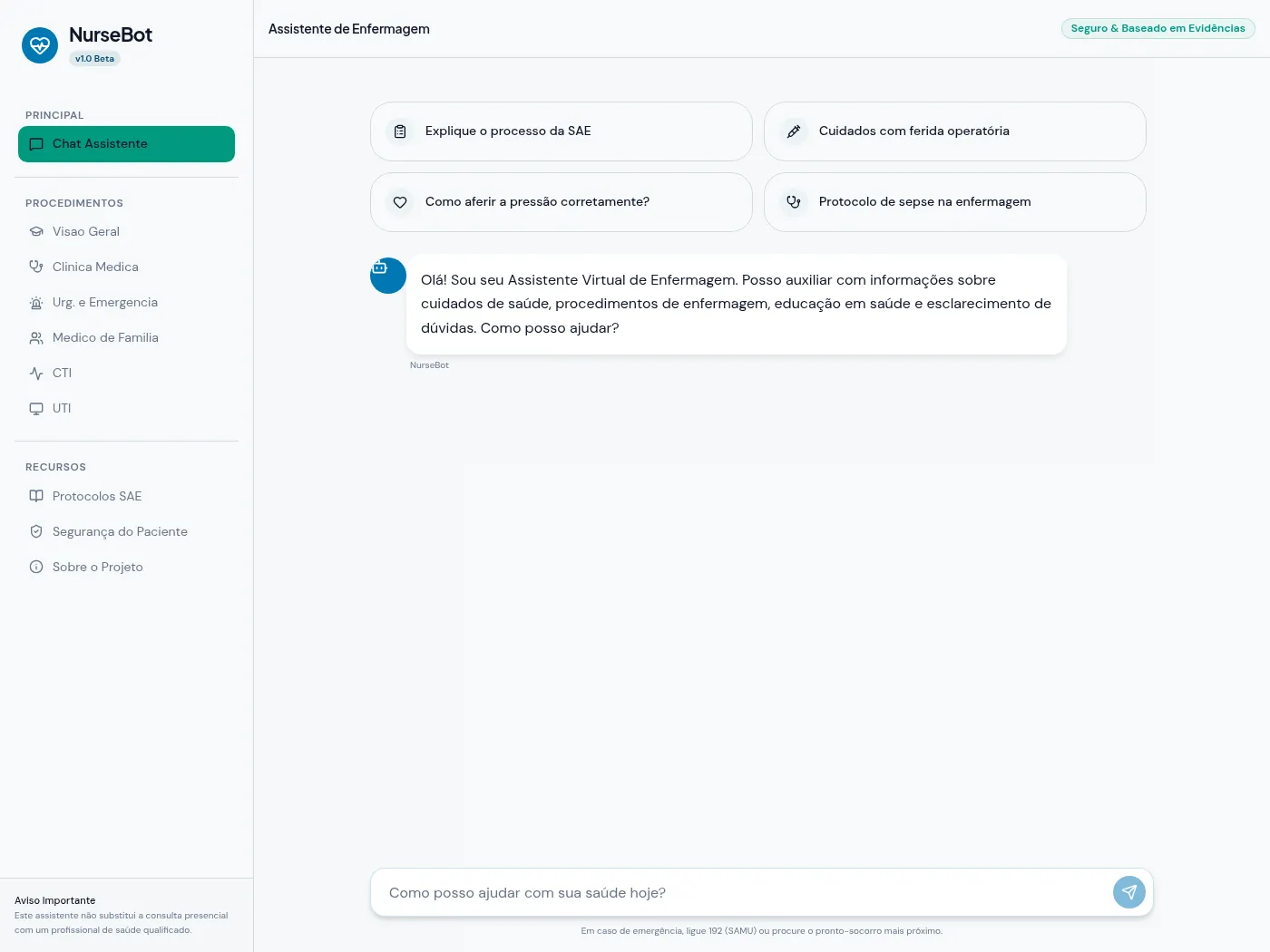 NurseBot Assistente Virtual