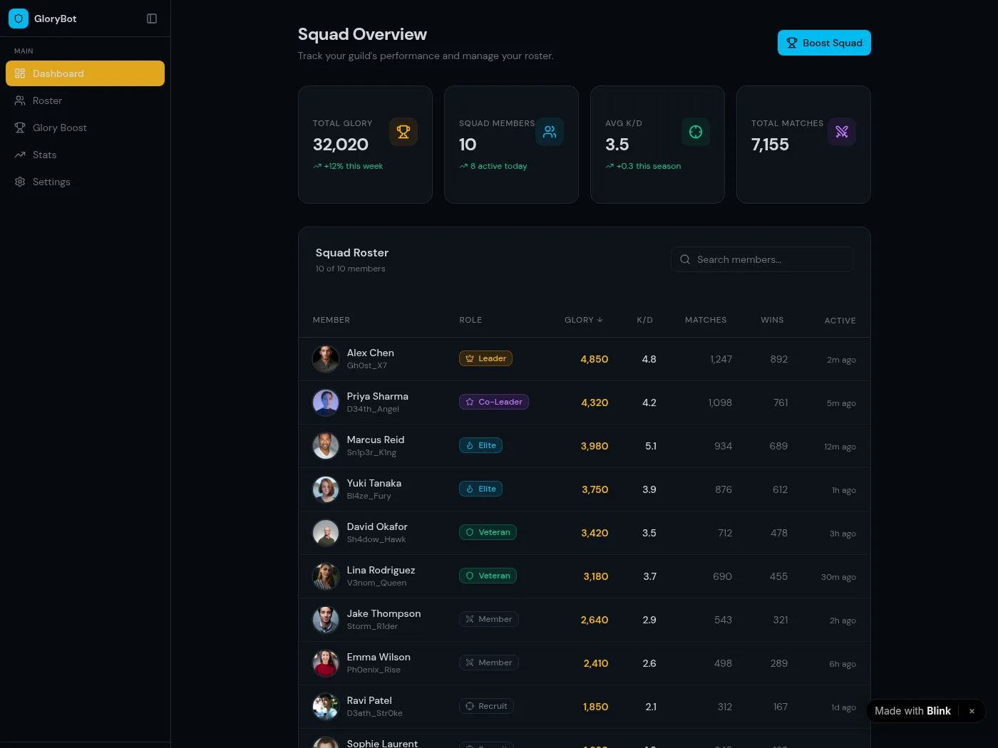 GloryBot Guild Manager
