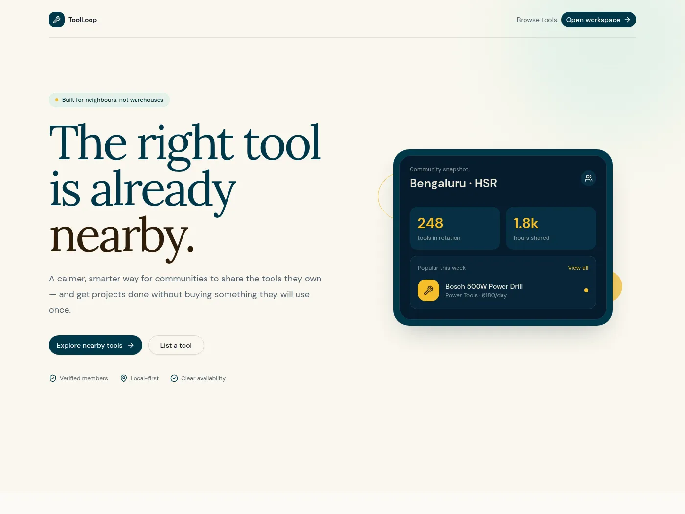 Community Tool Rental System