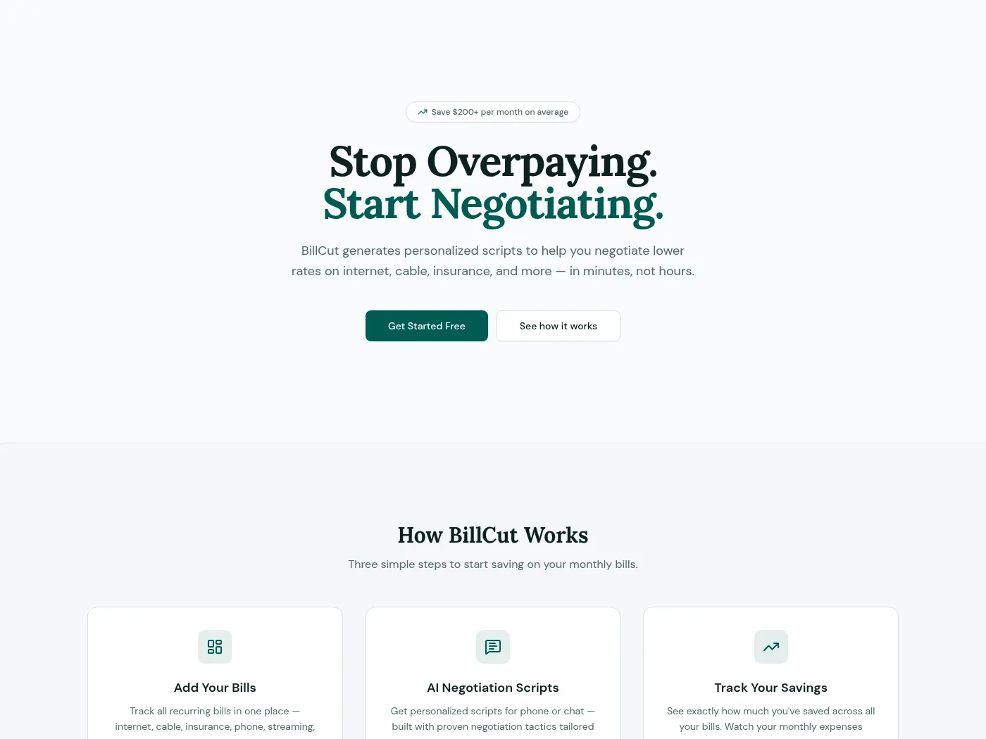 BillCut Negotiation Assistant