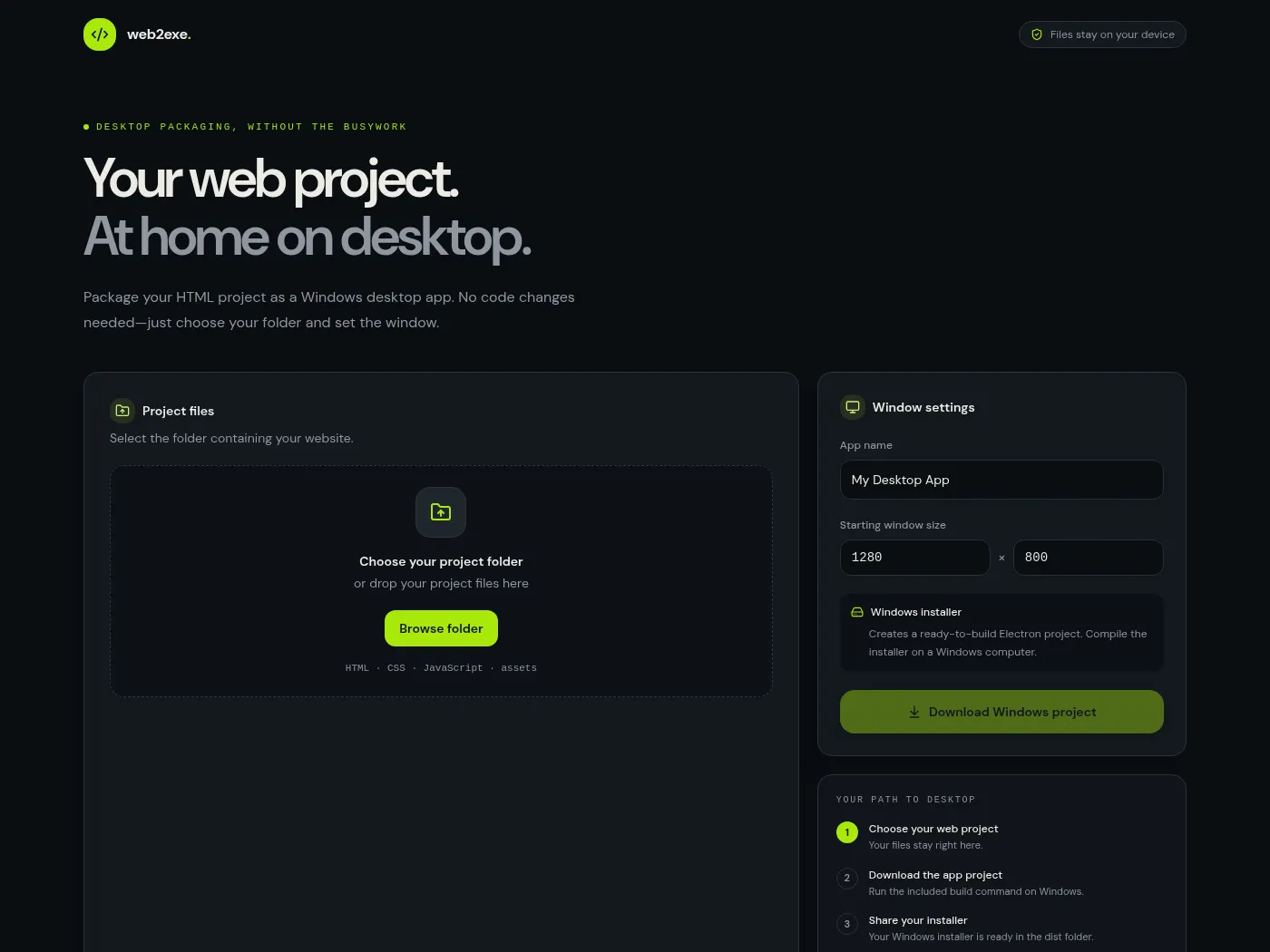 Web2Exe Converter