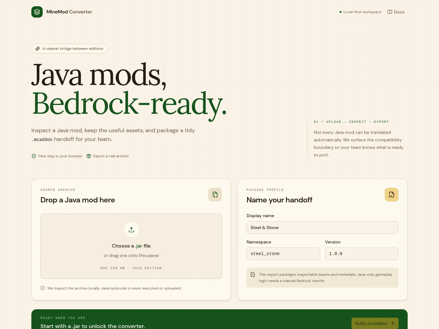 MineMod Converter