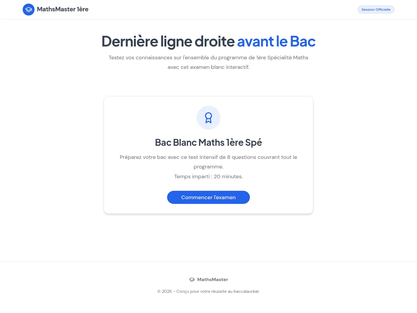 Bac Blanc Maths App
