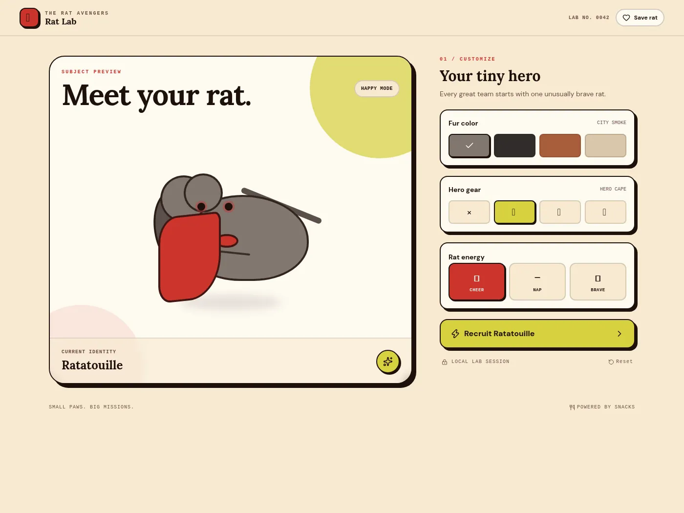 Rat Avengers Pet Builder