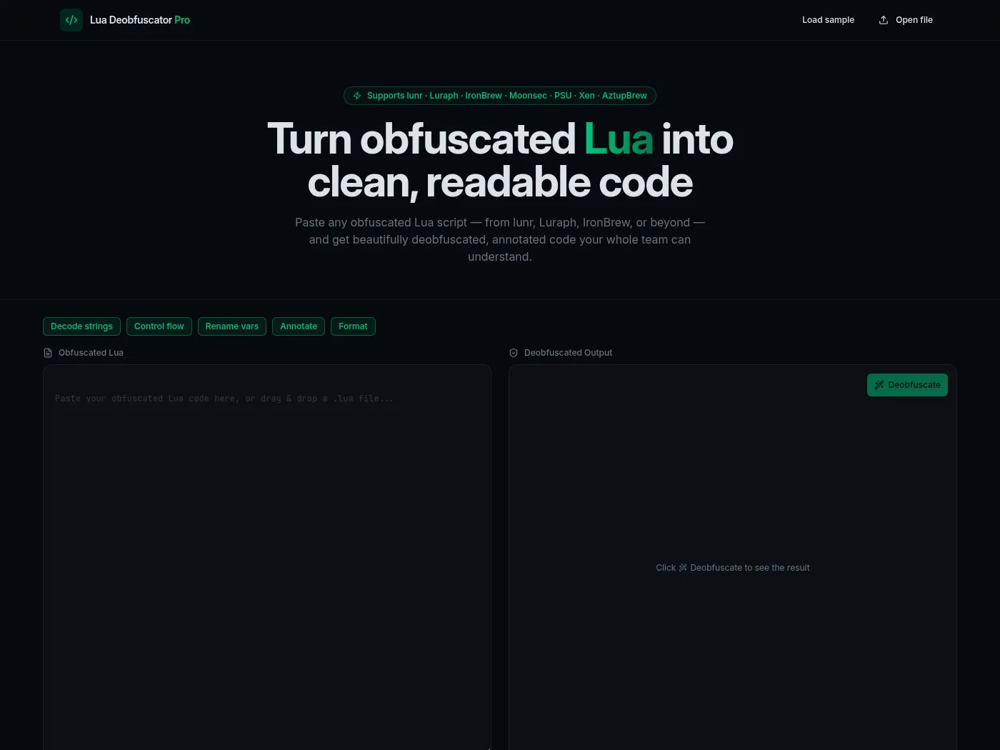 Lua Deobfuscator Pro