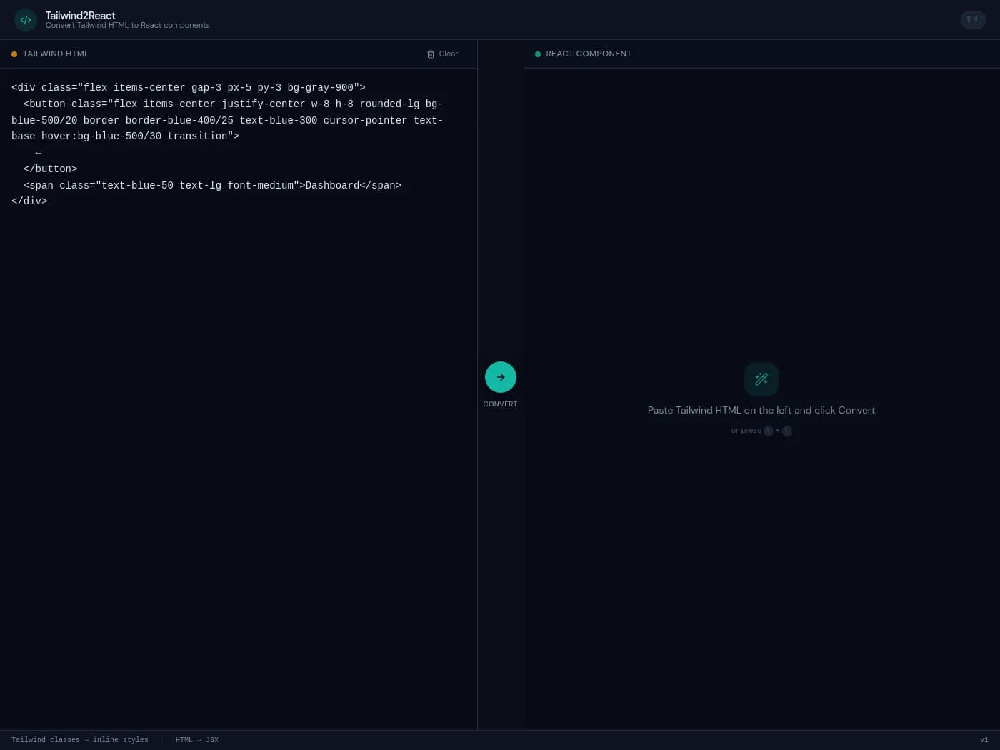 Tailwind2React Toolkit
