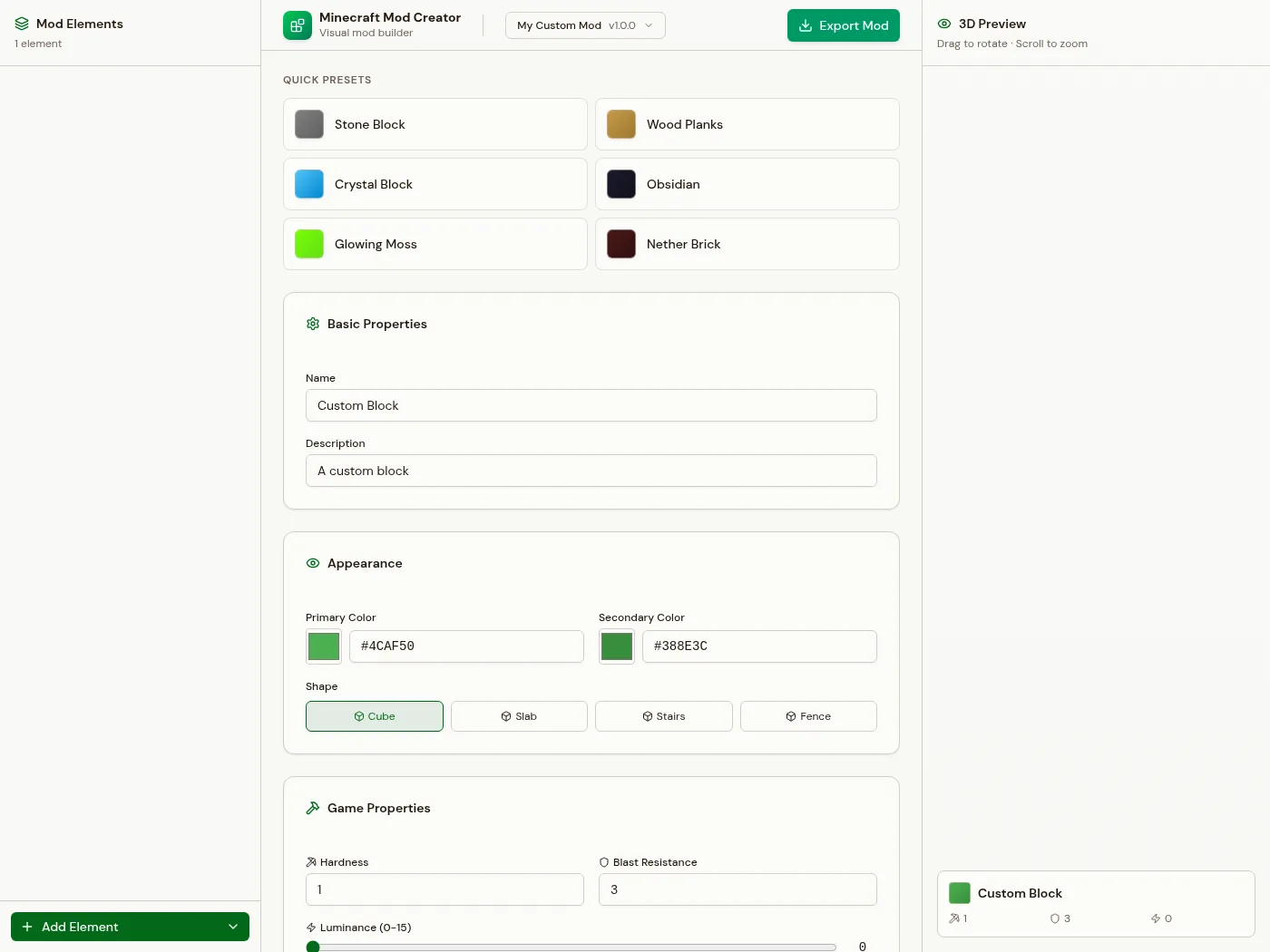 Minecraft Mod Creator