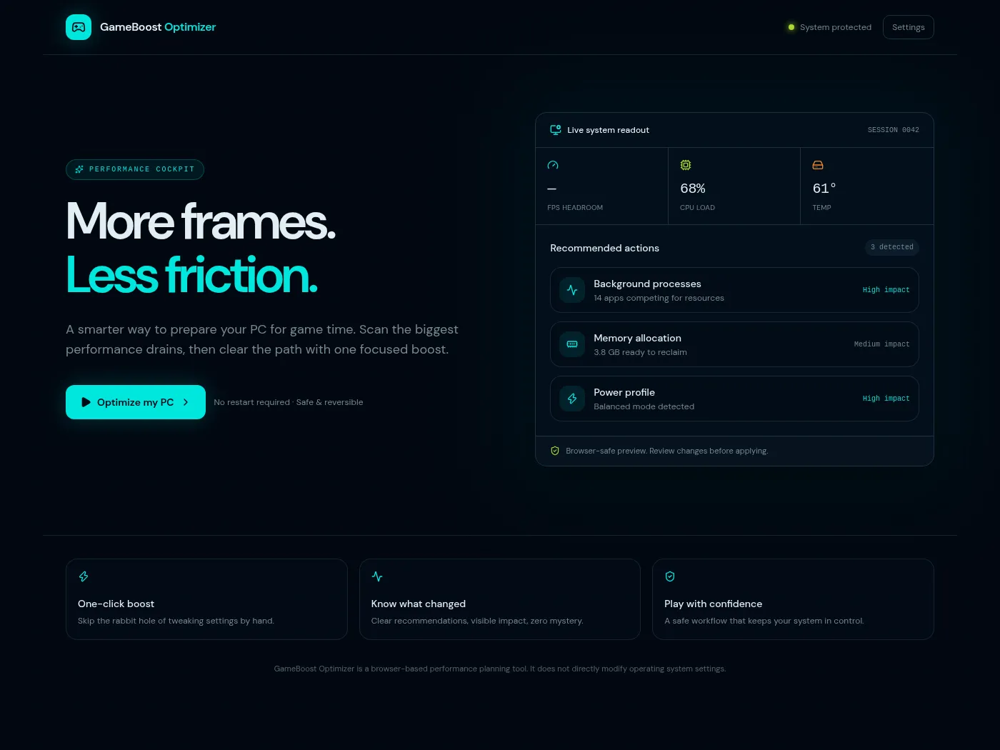 GameBoost Optimizer