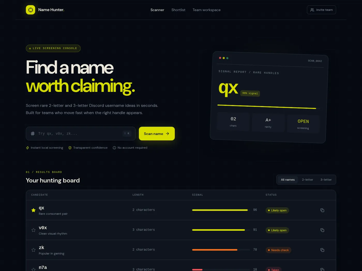 Discord Name Hunter