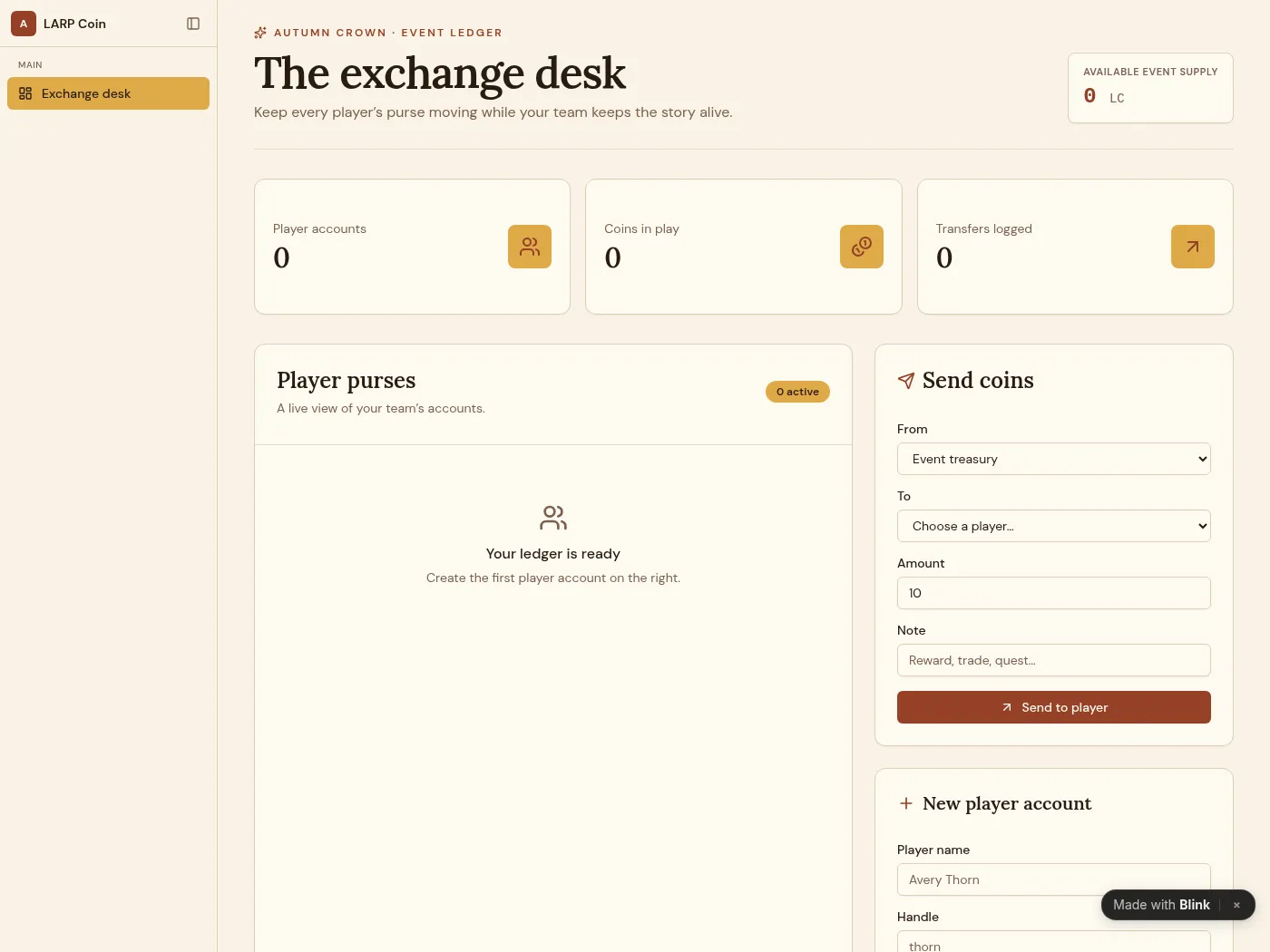 LARP Coin Exchange