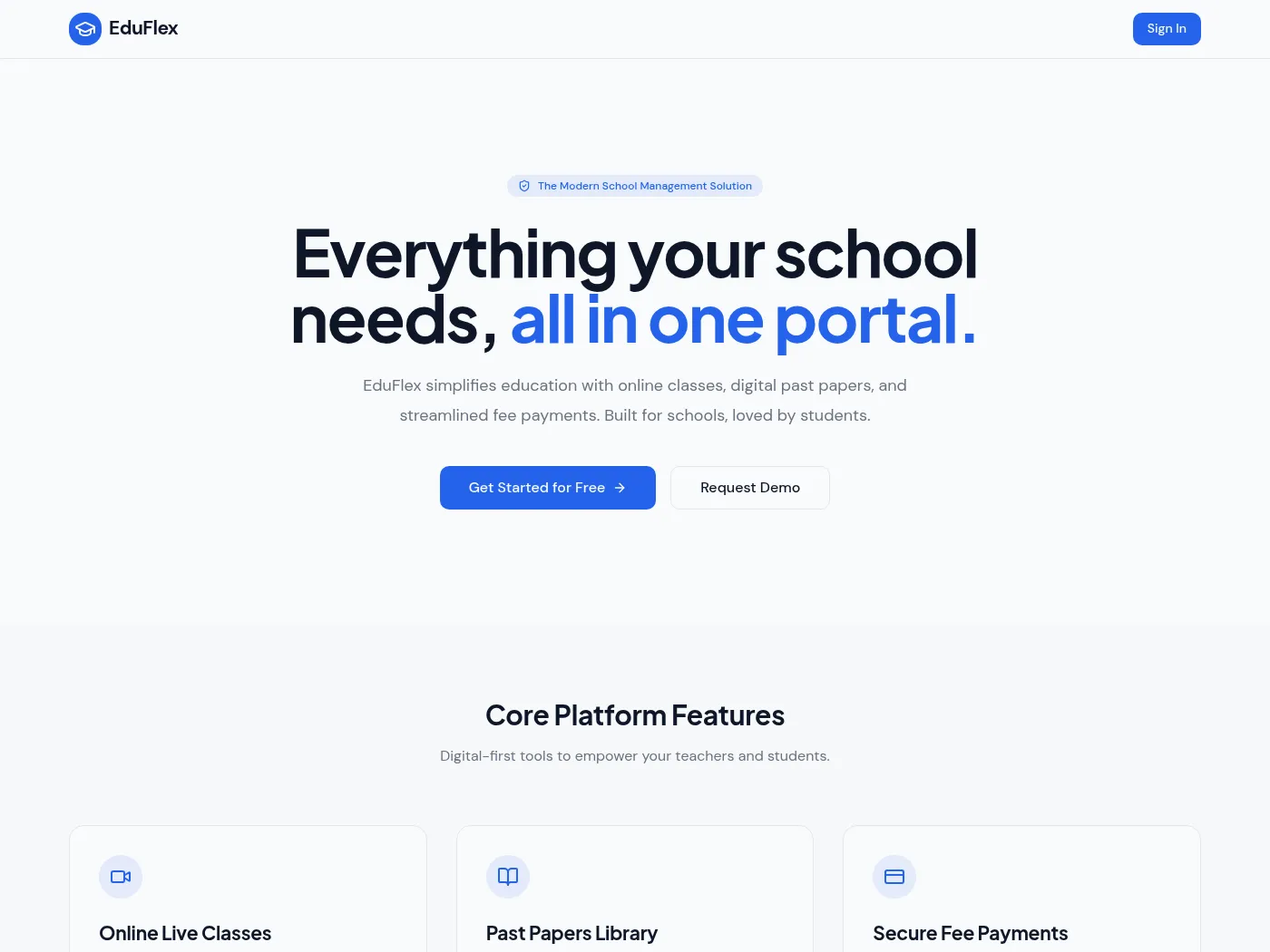 EduFlex Web Platform