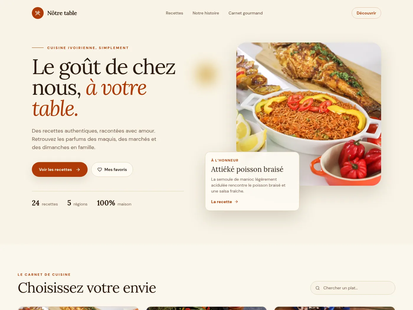 Ivoirian Recipe Finder
