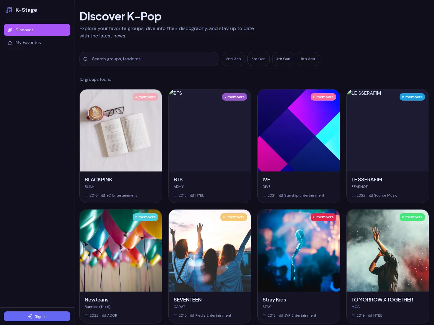 KPop Group Explorer