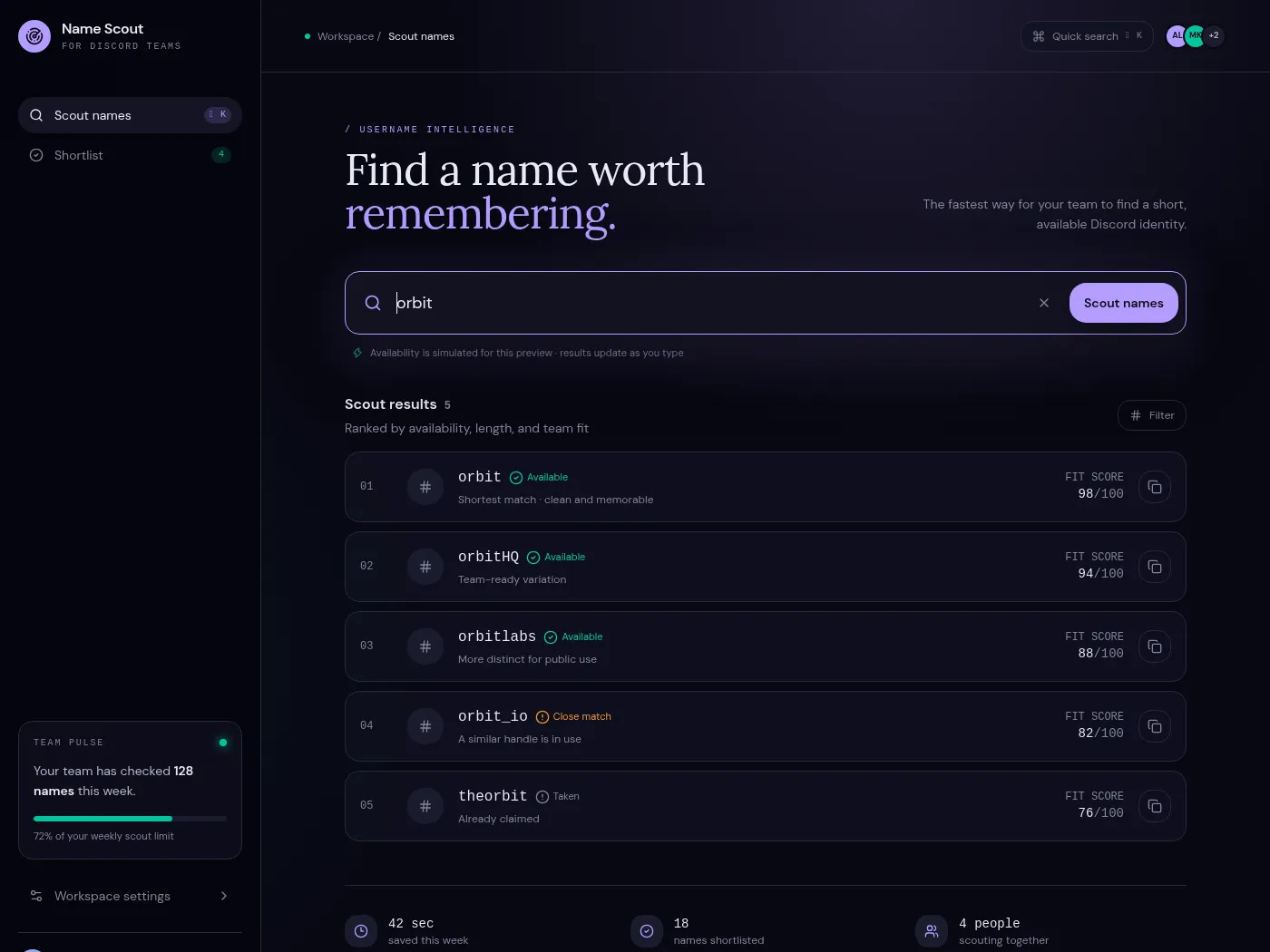 Discord Name Scout