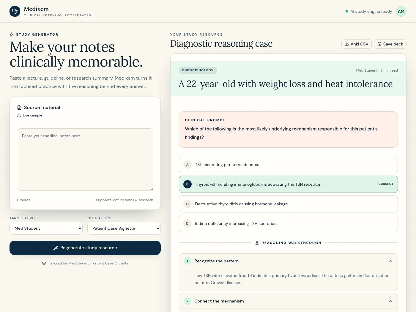 Medixem Study Generator