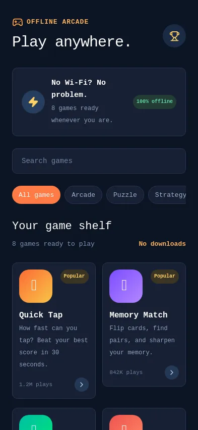 Offline Game Hub