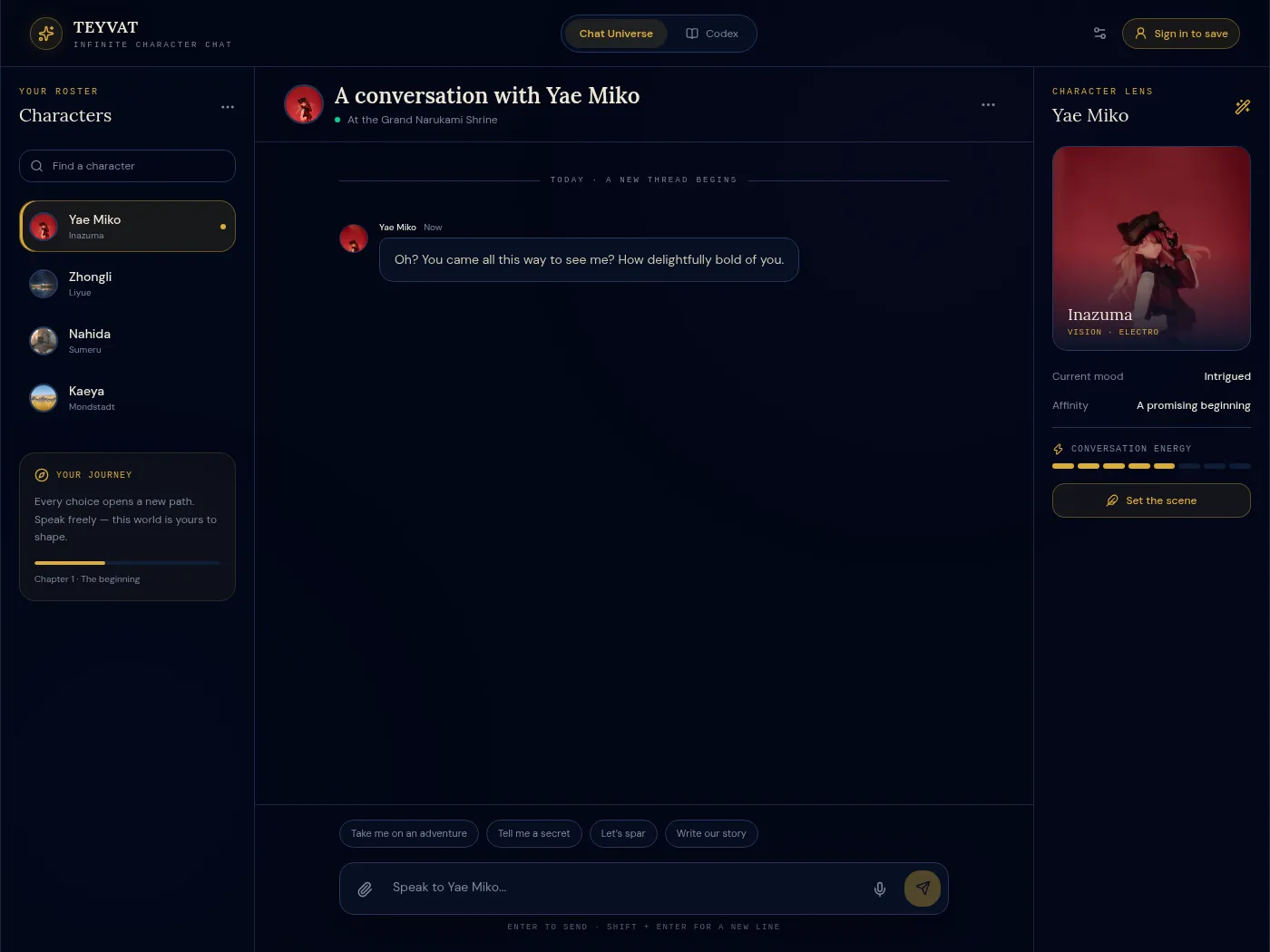 Genshin Impact Chat Universe
