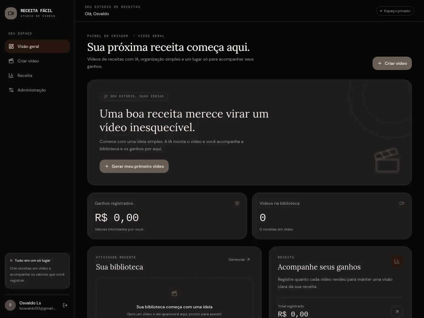 Painel de Receita Fácil