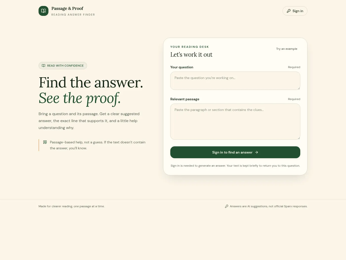 Sparx Reader Answer Finder
