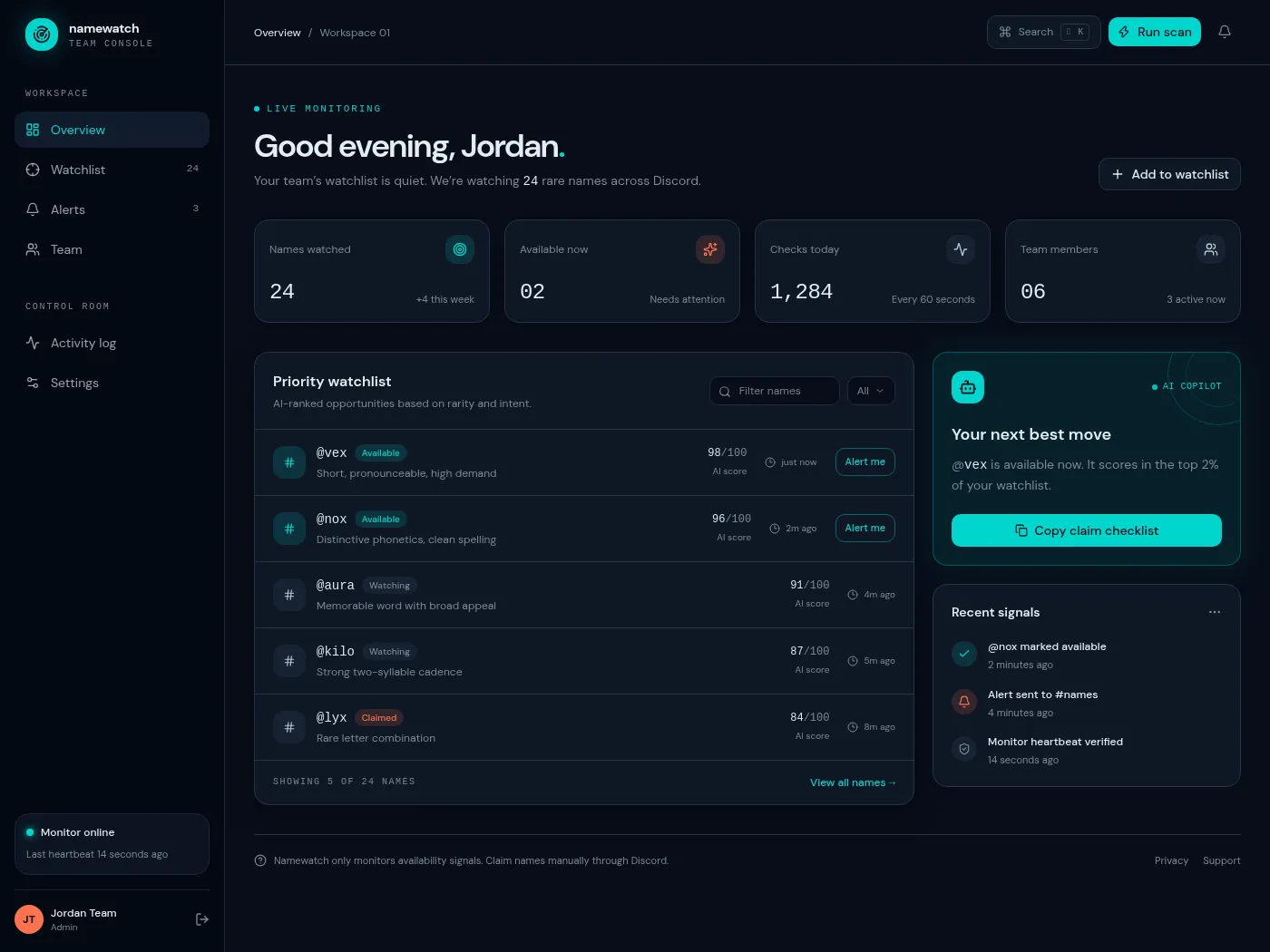 Discord Name Sniper AI