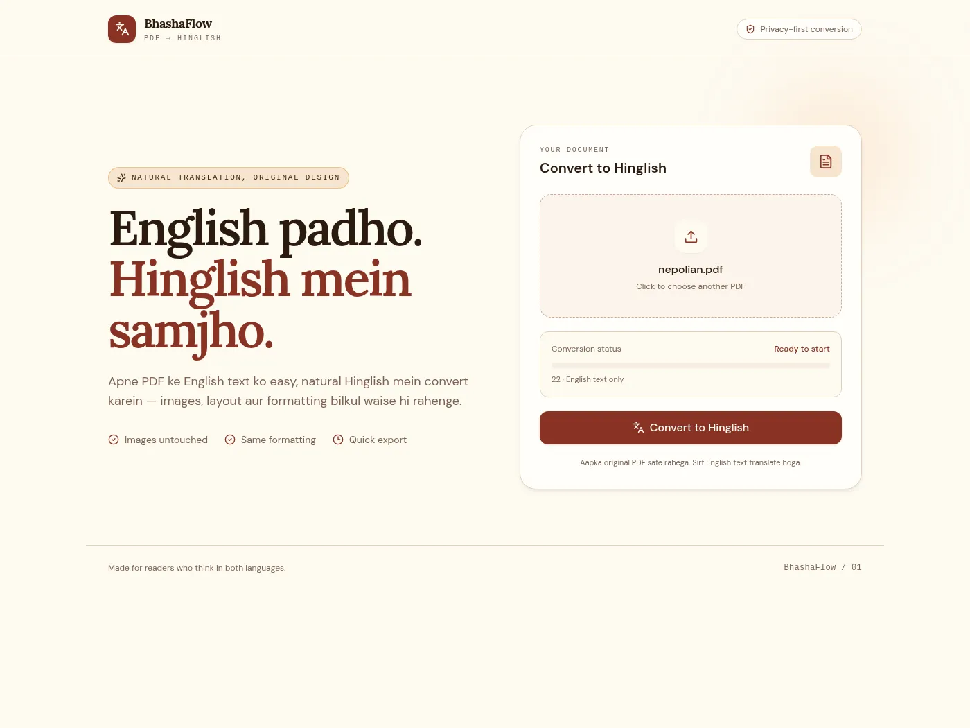 Hinglish PDF Converter