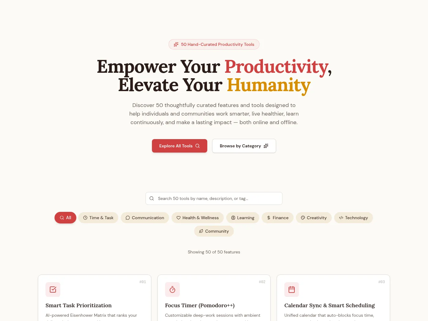 Humanity Productivity Hub