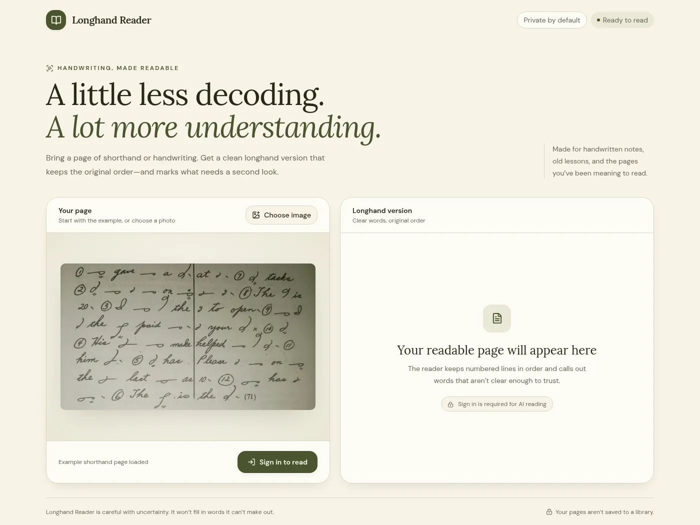 Longhand Reader