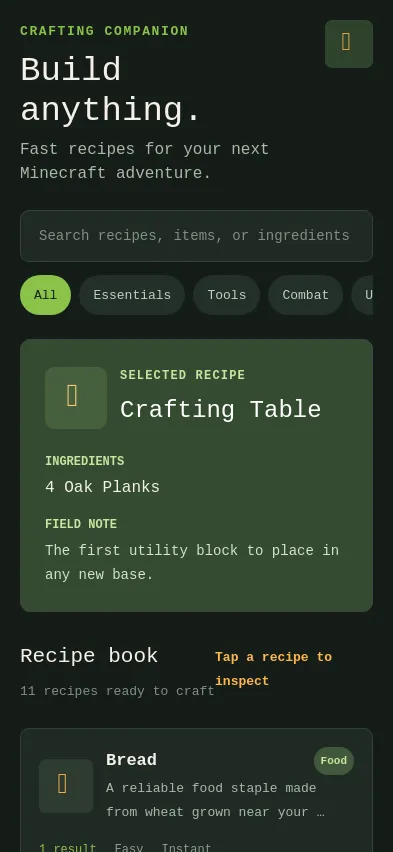 Minecraft Companion App