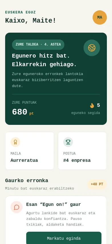 Euskera Challenge App