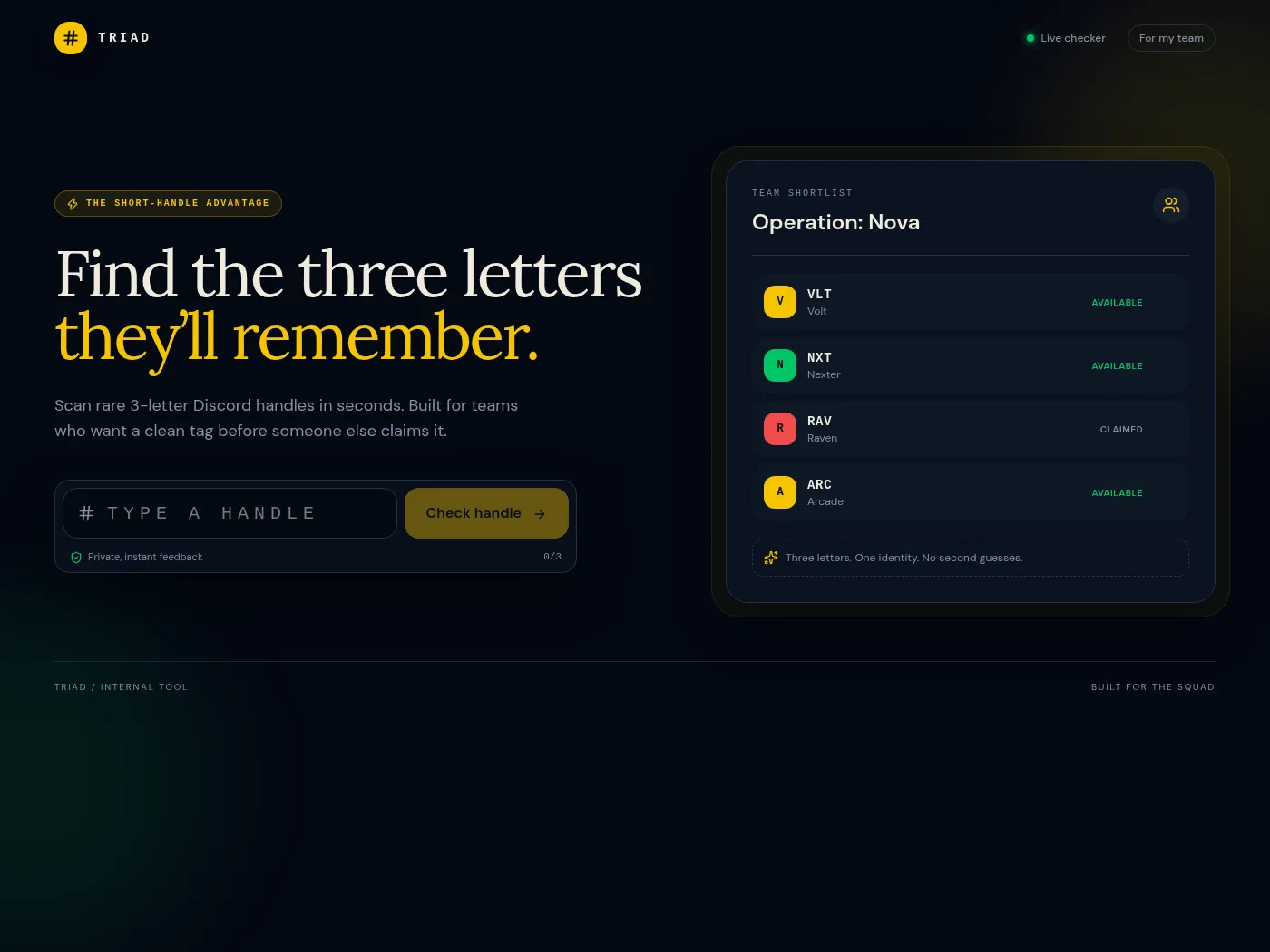 Discord 3-Letter Checker