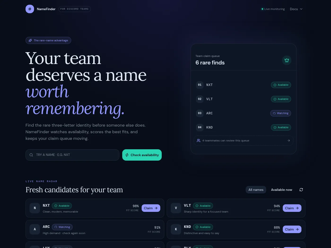 Discord NameFinder