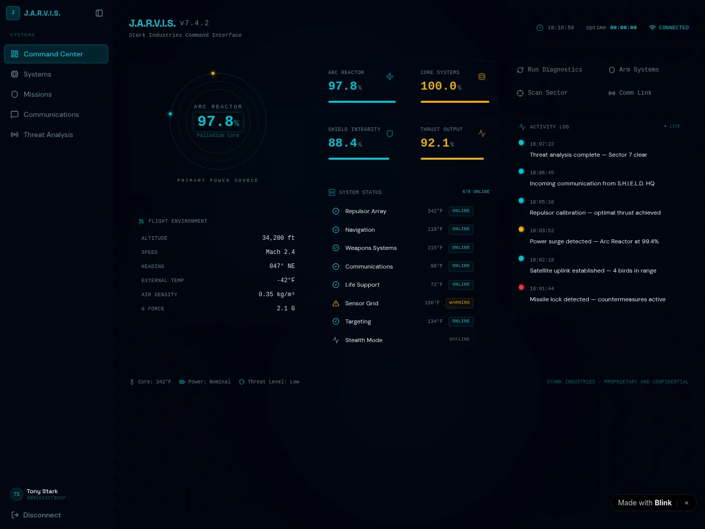 Jarvis Dashboard