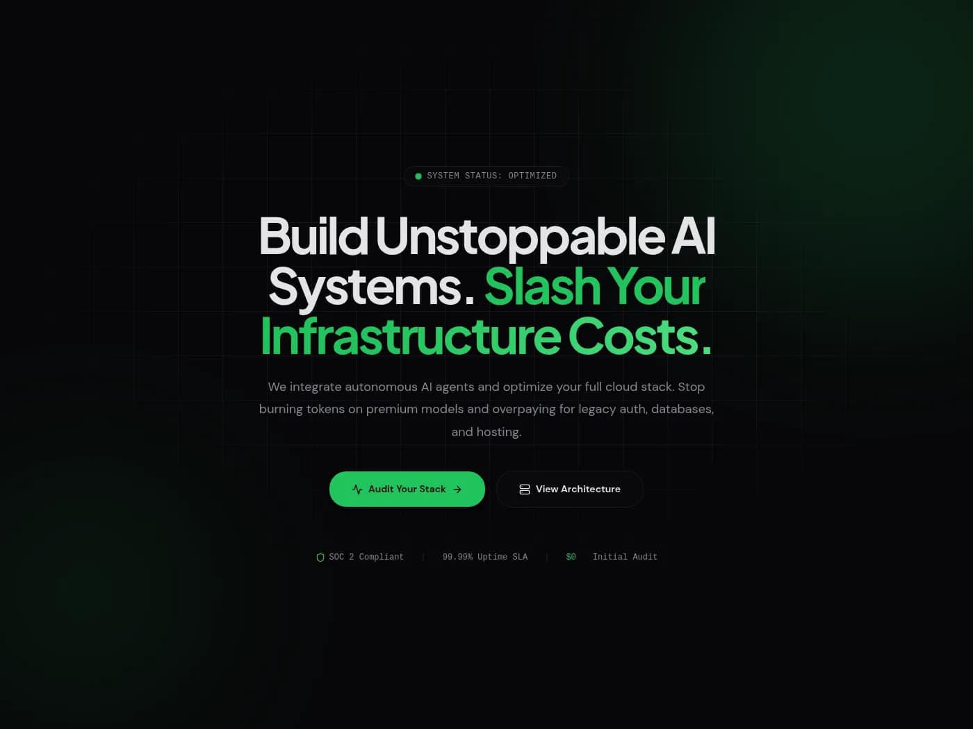 StackAudit Landing Page