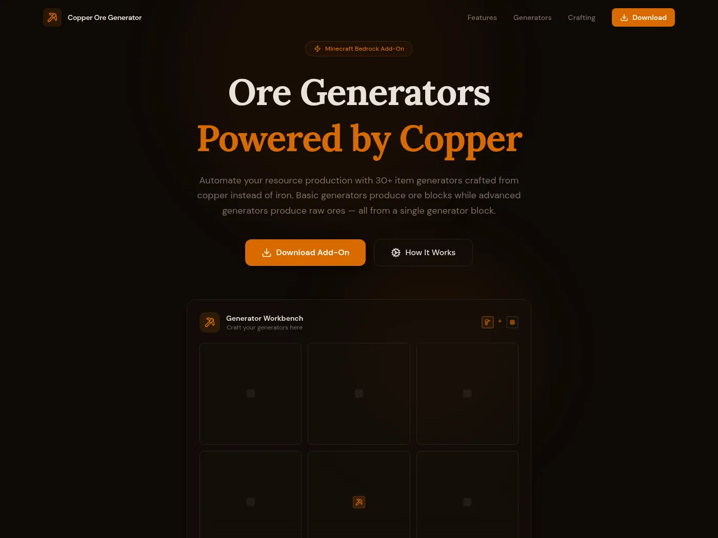 Copper Ore Generator Add-on
