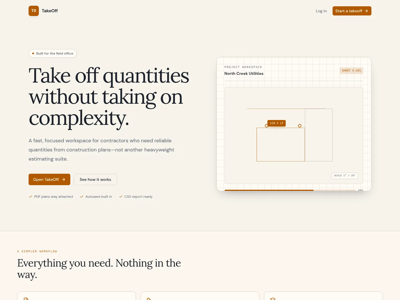 TakeOff: Fast Web Takeoff Tool
