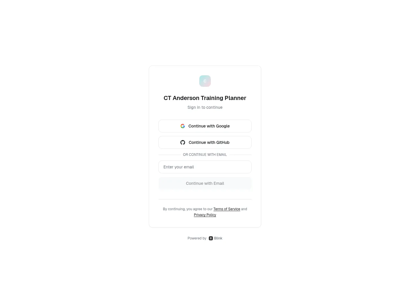 CT Anderson Training Planner