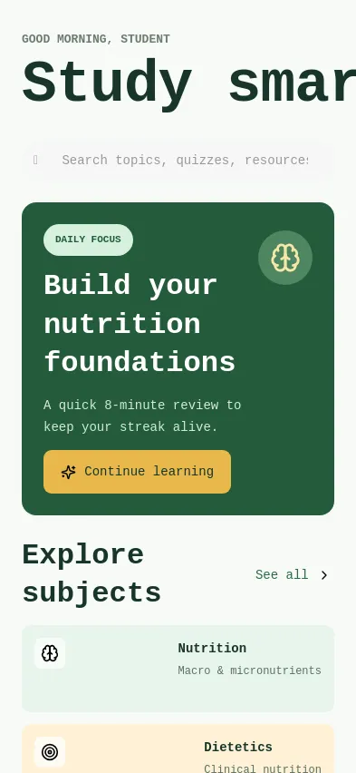 NutriTech Study App