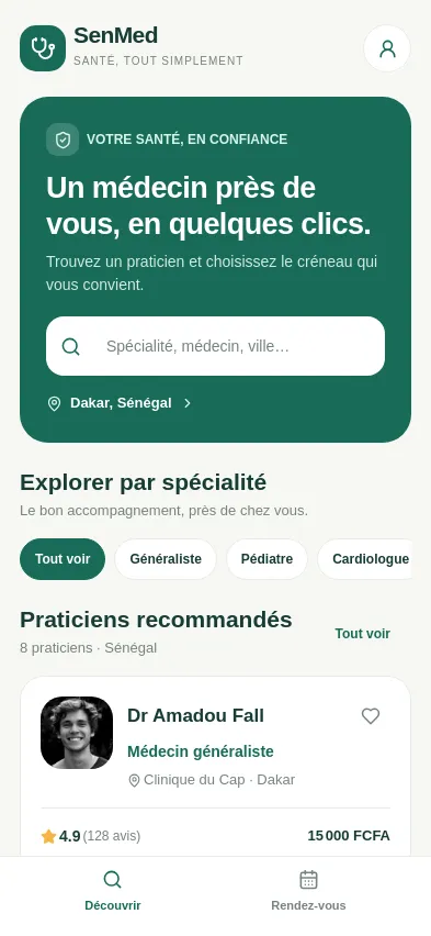 SenMed Rendez-vous Santé