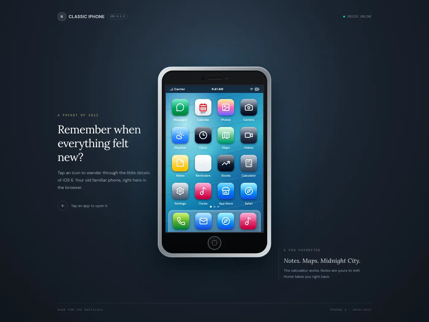 Classic iOS Web Simulator