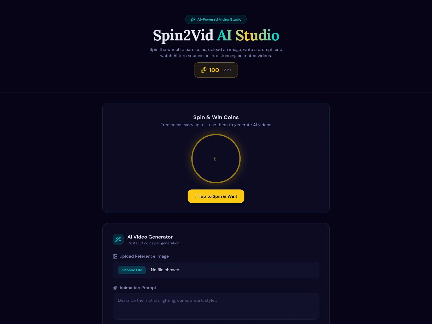 Spin2Vid AI Studio