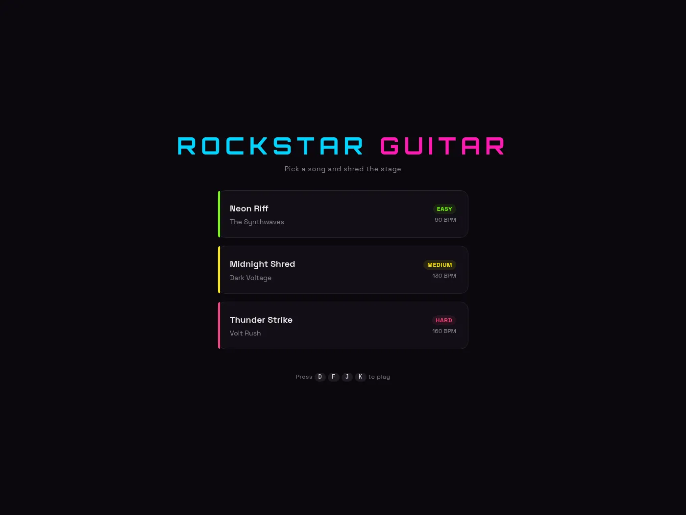 Rockstar Guitar Game